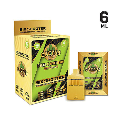 Cactus Labs Six Shooter Gold D11 Live Resin Vape | 6 Grams